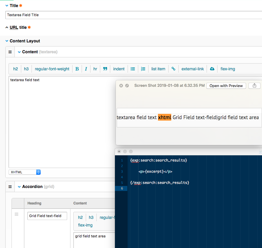 exp:search:search_results excerpt tag displaying “xhtml” (as in the field formatting choice ...