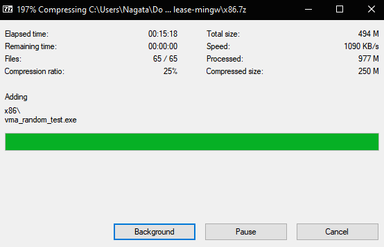 Incorrect progress number (again) · Issue #141 · mcmilk/7-Zip-zstd · GitHub