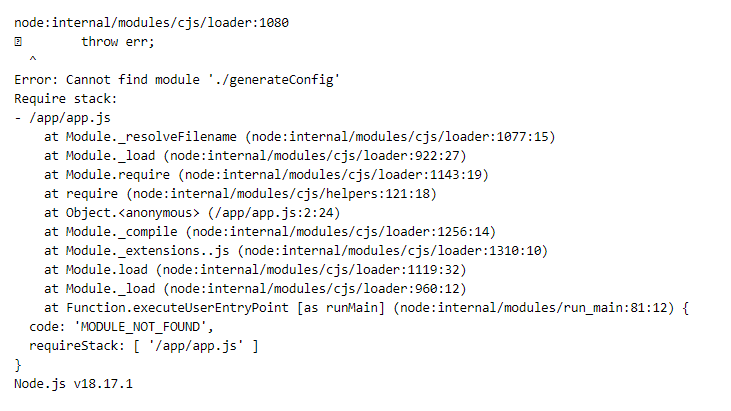 docker run 错误：Cannot find module './generateConfig' · Issue #1791 · Binaryify ...