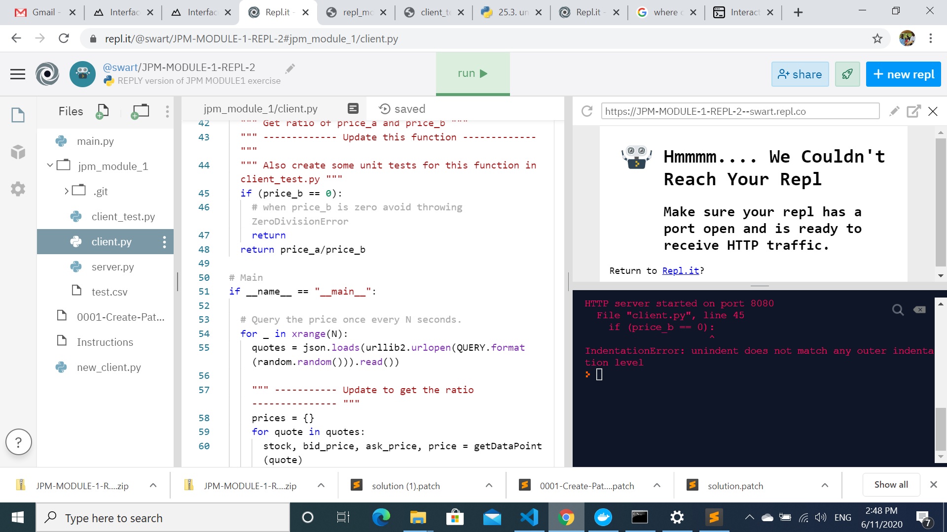 It Keeps Showing Indentation Error · Issue 190 · Insidesherpajpmc Tech Task 1 · Github 3657