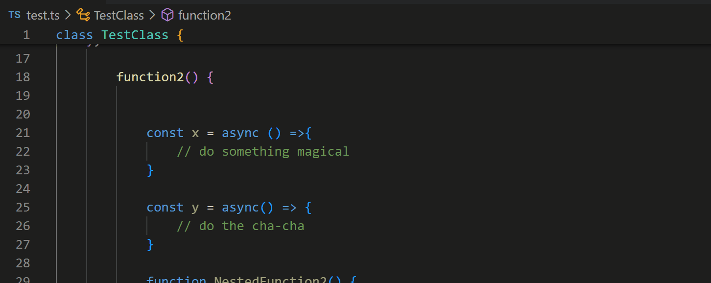 stickyScroll doesn't work with js/ts arrow functions · Issue #157529 · microsoft/vscode · GitHub