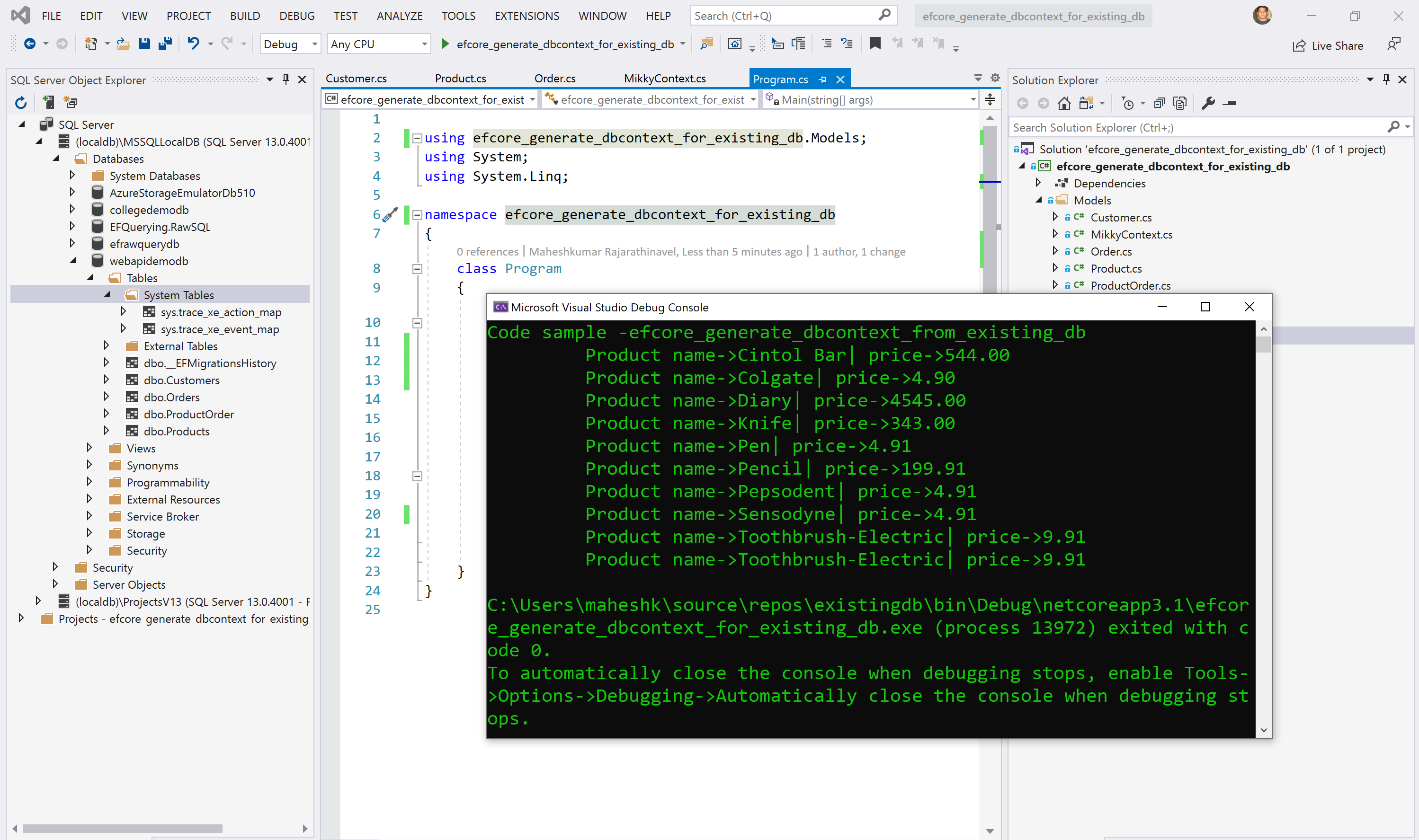 Github Maheshk Msftefcoregeneratedbcontextforexistingdb Efcoregeneratedbcontextfrom 7919