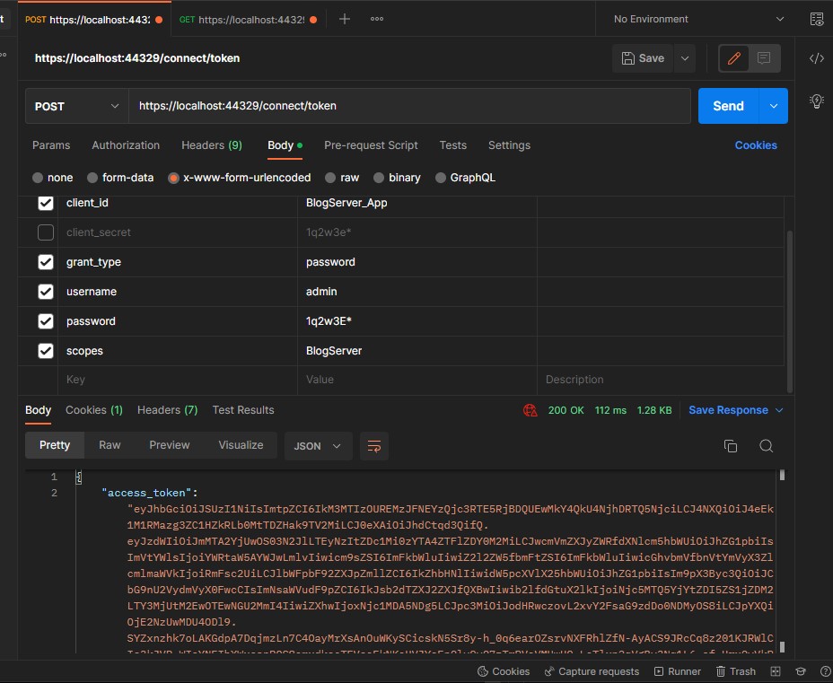 "code": "Volo.Authorization:010001", "message": "Authorization failed! Given policy has not ...