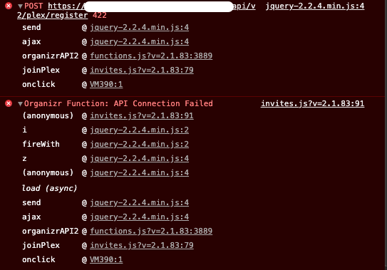 [Invite Error] Invite doesn't work when clicking on "Do you have a Plex Acc.?" - No · Issue ...