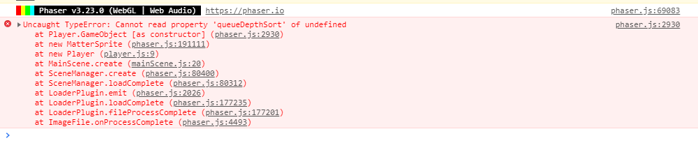 "cannot read property 'queueDepthSort' of undefined" error when inheriting from "Phaser.Physics ...