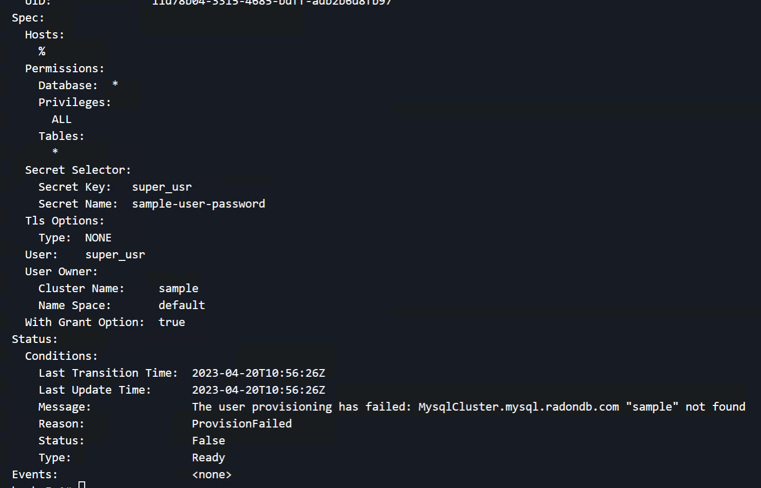 添加用户成功但不生效 · Issue 781 · Radondbradondb Mysql Kubernetes · Github 0664