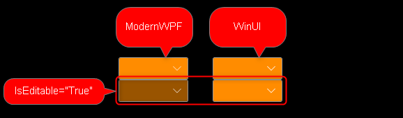 ComboBox background wrong when IsEditable · Issue #230 · Kinnara/ModernWpf · GitHub