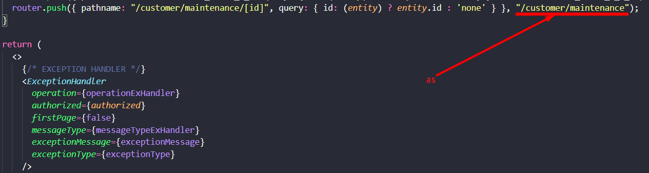 Reference to Issue #23461 -> router.push with as prop loses route after refresh page · Issue ...