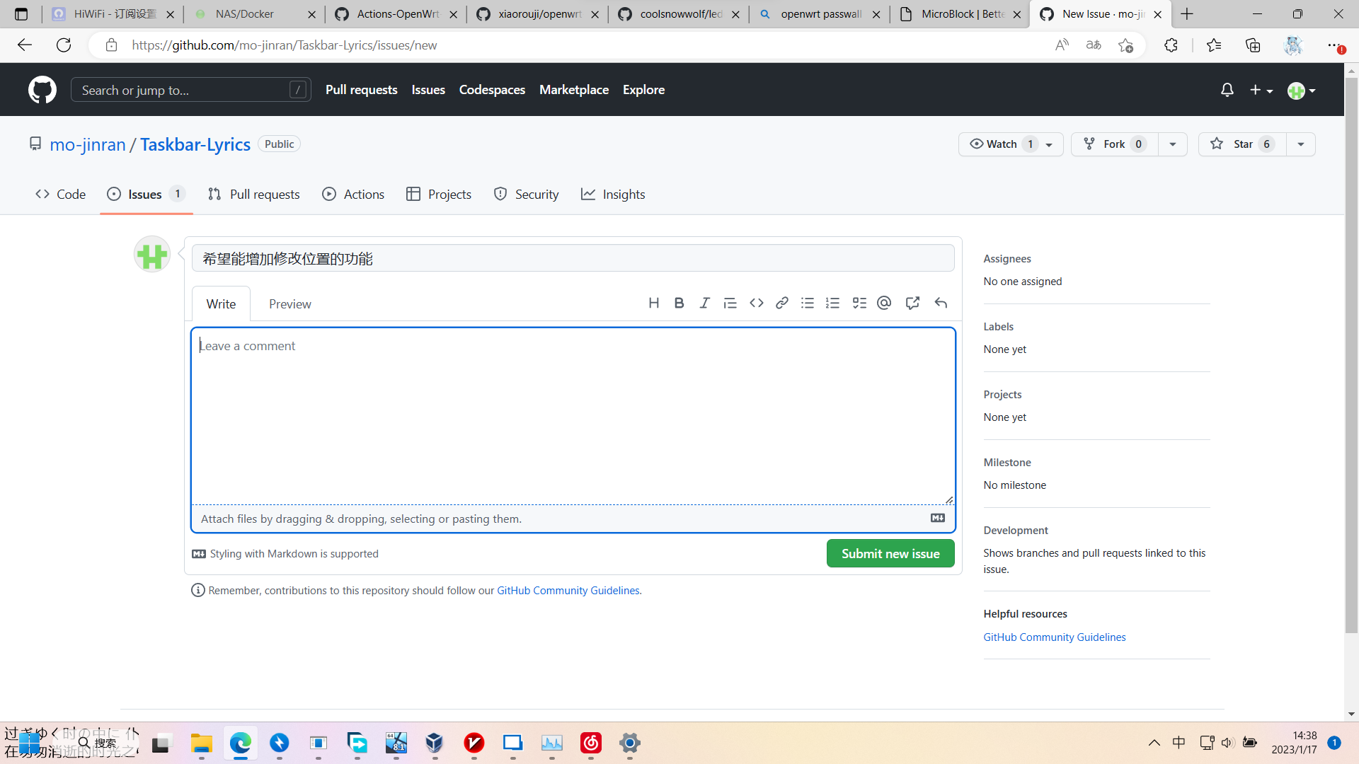 希望能增加修改位置的功能，感谢！ · Issue #4 · mo-jinran/Taskbar-Lyrics · GitHub