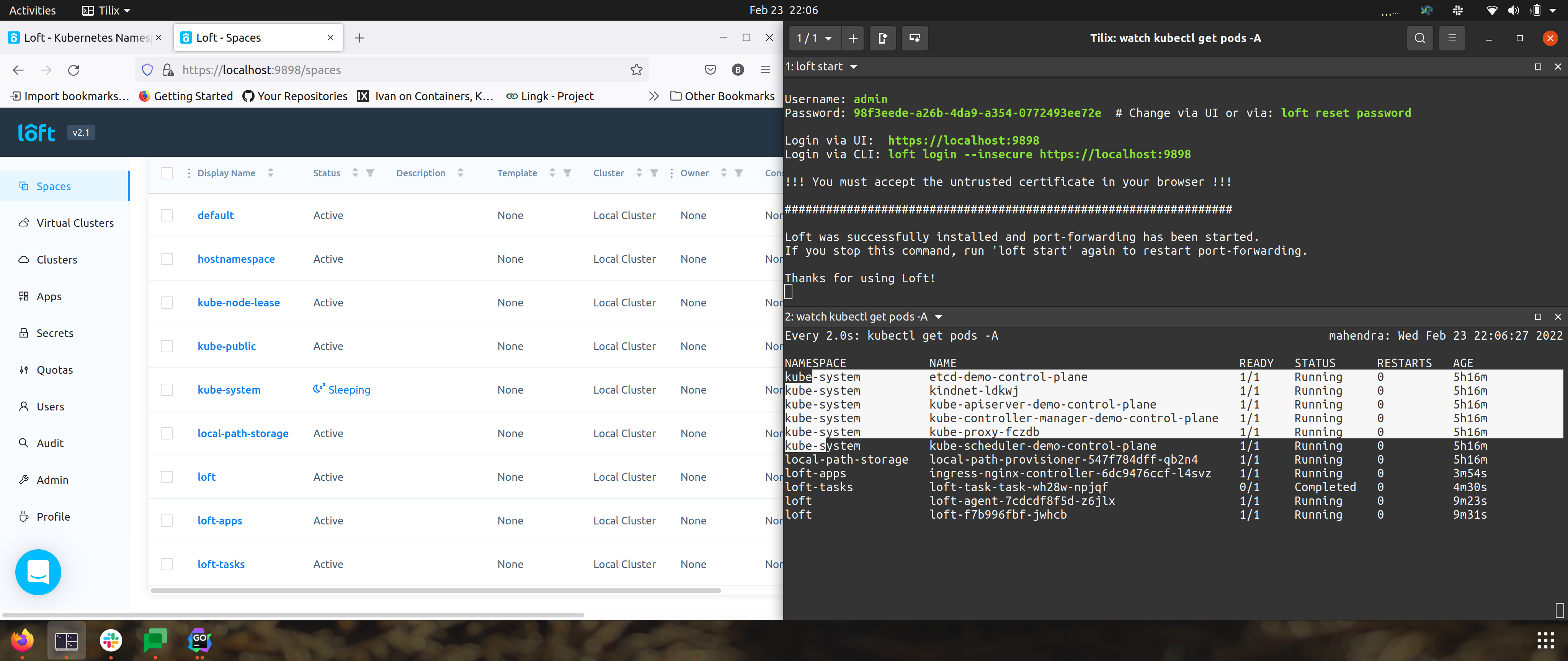 Status on UI and namespace(space) are not in sync · Issue #187 · loft-sh/loft · GitHub