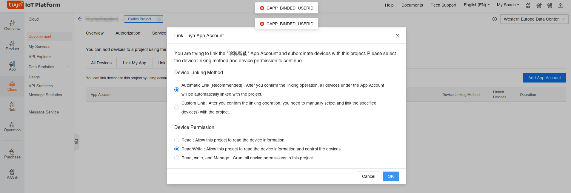 Cant add Tuya IOT account via QR-Code: CAPP_BINDED_USERID · Issue #22470 · home-assistant/home ...