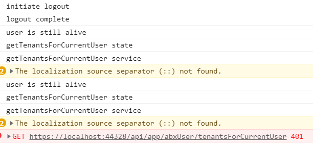 CurrentUser is treated as authenticated after logging out in custom nav-items.component · Issue ...