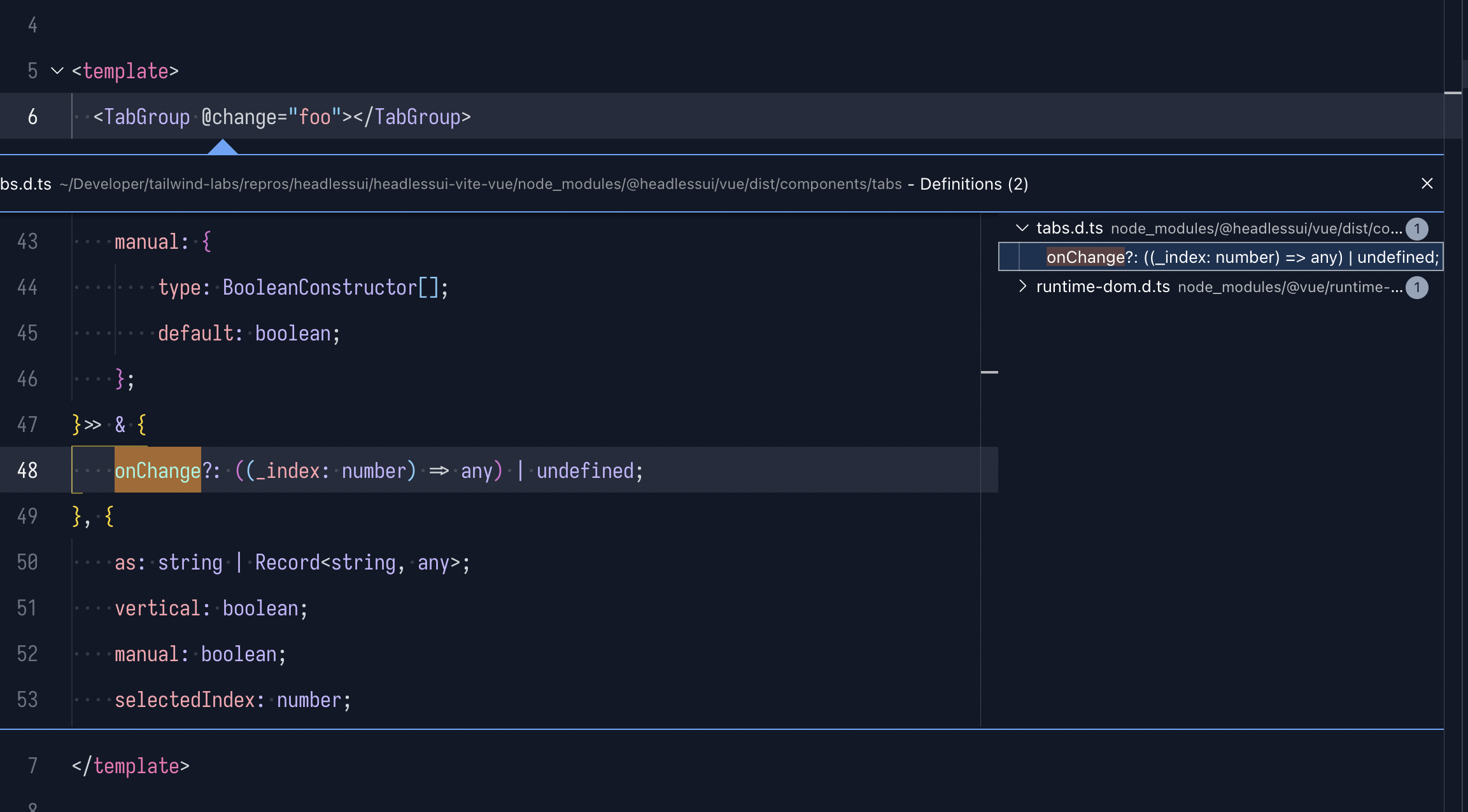 [BUG] Tabgroup emits number as an Event type · Issue #1540 · tailwindlabs/headlessui · GitHub