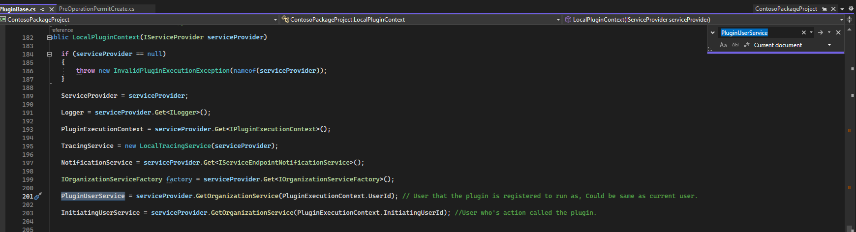 CurrentUserService not found in ILocalPluginContext · Issue #60 · MicrosoftLearning/PL-400 ...