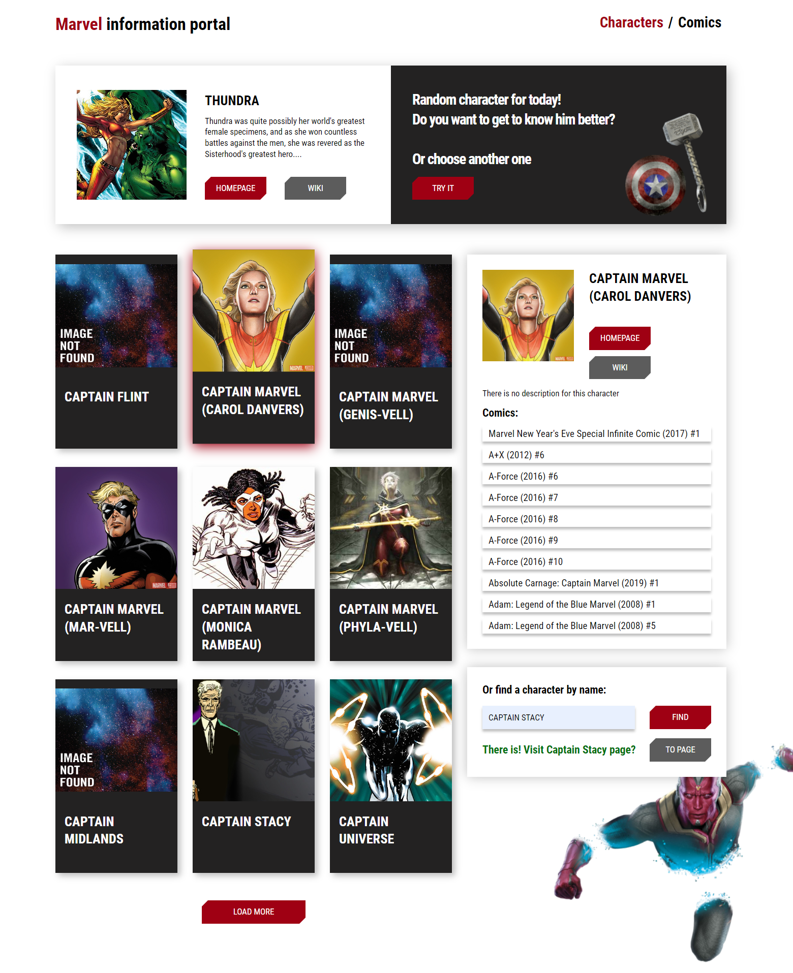 Github Anackismarvel Wiki React App On Marvel Api React Api Functional Components React