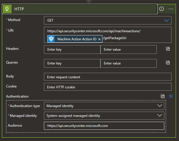 Get-MDEInvestigationPackage playbook retrives SAS URI but returns ...