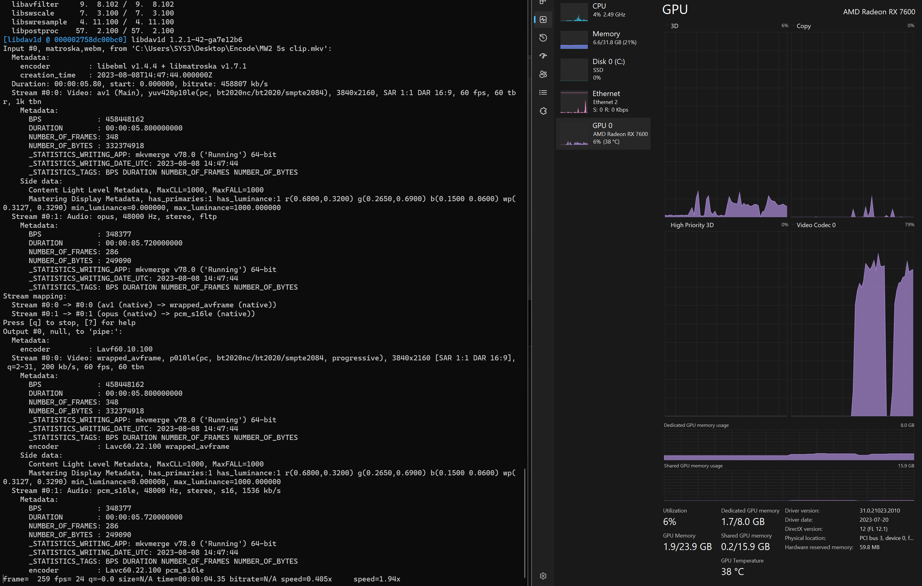 Hardware decode "--avhw" not working with 10-Bit AV1 · Issue #92 · rigaya/VCEEnc · GitHub