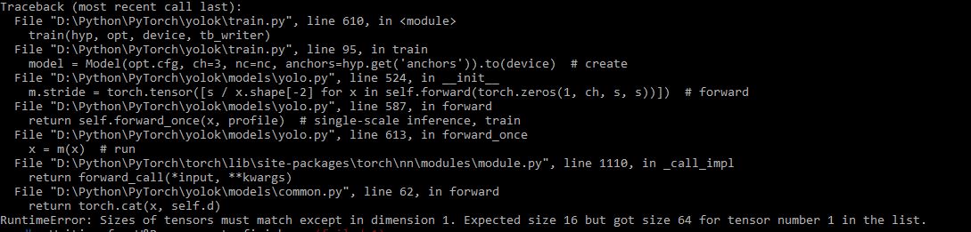 izes of tensors must match except in dimension 1. Expected size 16 but got size 64 for tensor ...