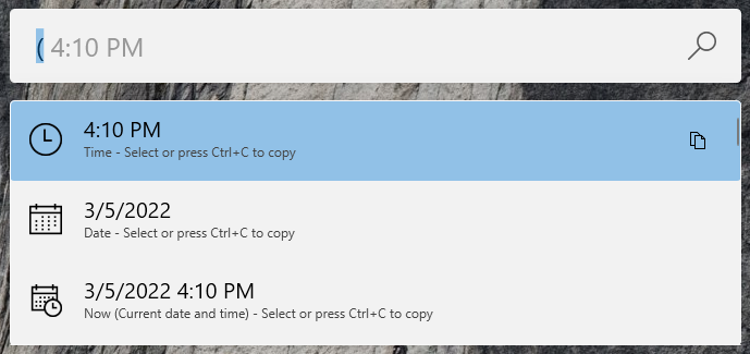 In Powertoys Run, by typing 'time' fetch the irl tim. · Issue #15950 · microsoft/PowerToys · GitHub