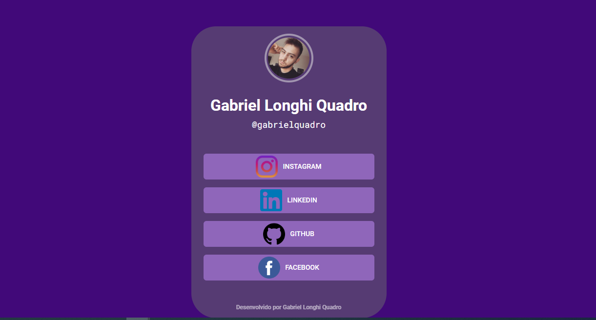 GitHub - gabrielquadro/Linktree: Linktree development of Rocketseat's Explore 2.0 Marathon.