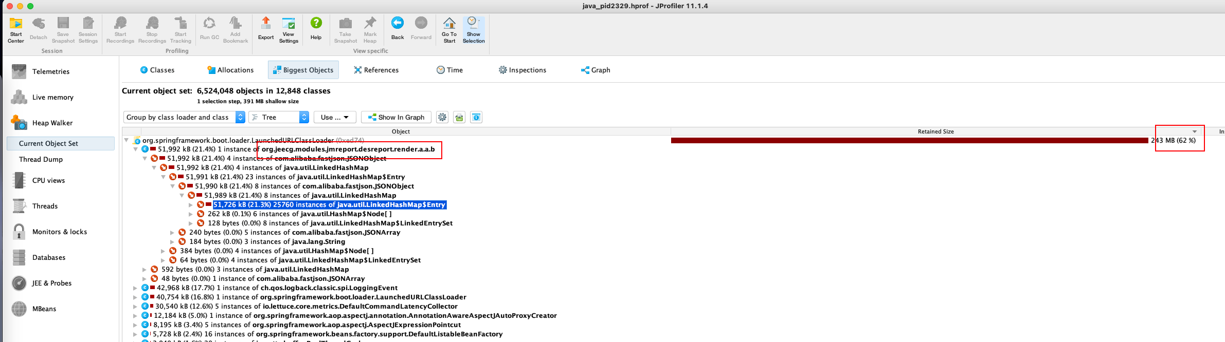 内存中org.jeecg.modules.jmreport.desreport.render.a.a.b一些信息解析过程消耗过大，导致应用假死 · Issue #542 · jeecgboot ...