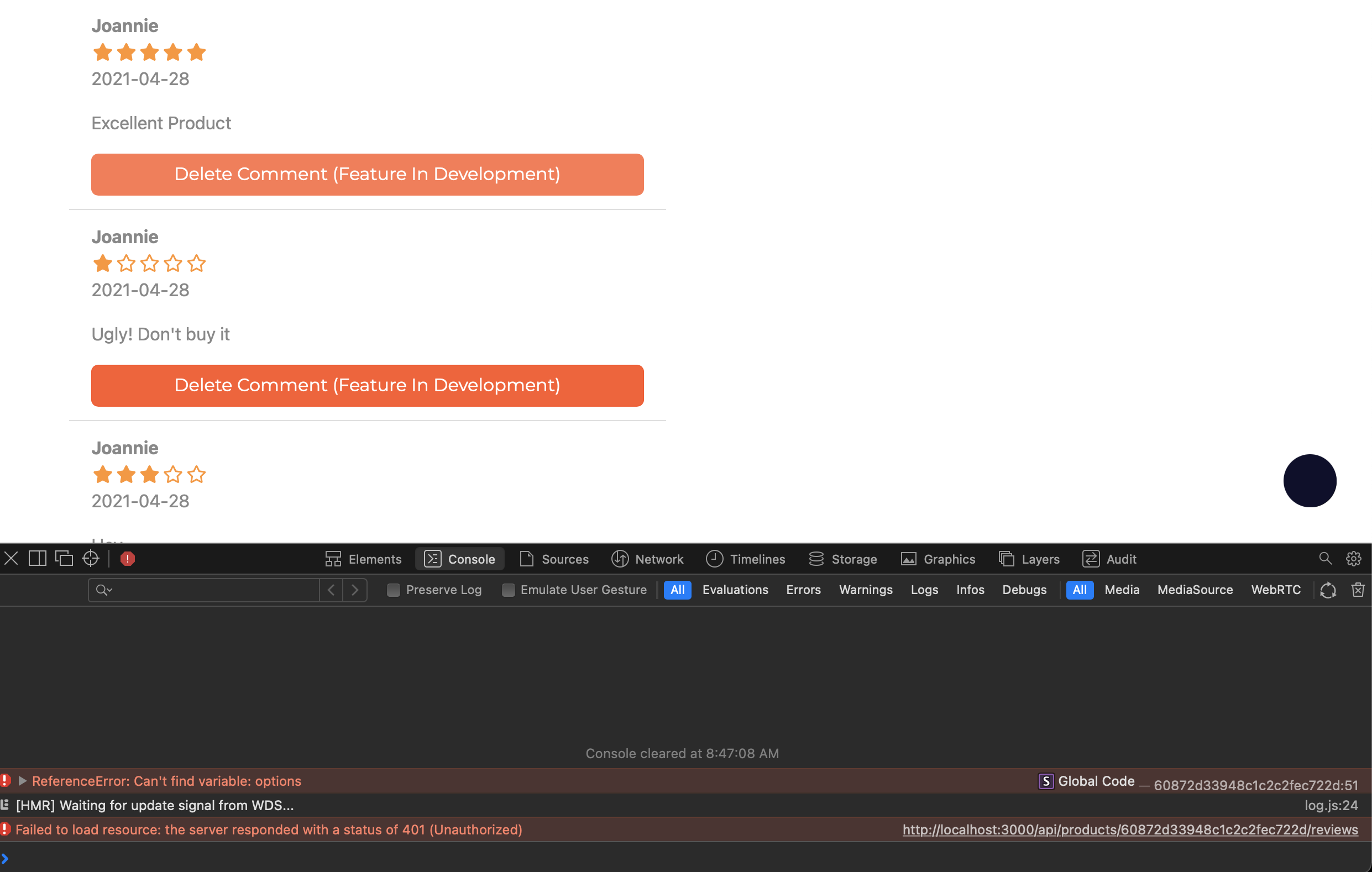 Can someone help me out in delete review. · Issue #141 · bradtraversy/proshop_mern · GitHub