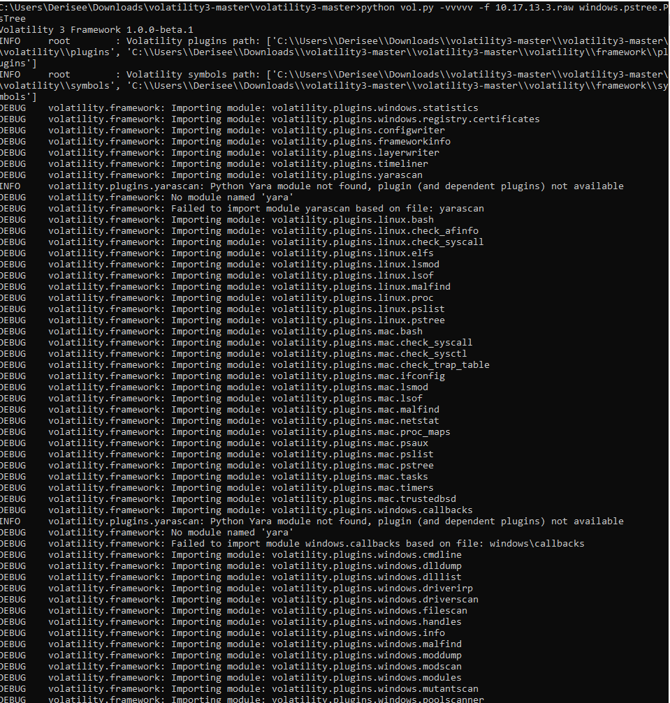 PStree issues · Issue #194 · volatilityfoundation/volatility3 · GitHub