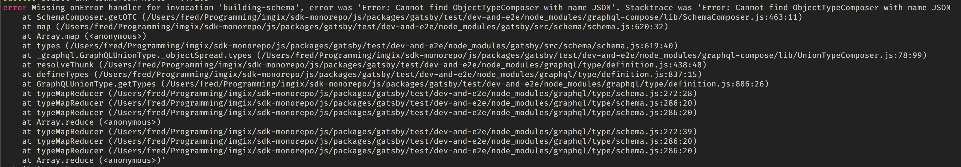 GraphQL error: Cannot find ObjectTypeComposer with name JSON · Issue #309 · prismicio/prismic ...