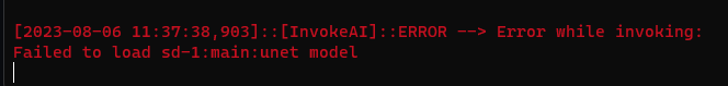 [bug]: Failed to load sd-1:main:unet model · Issue #4135 · invoke-ai/InvokeAI · GitHub