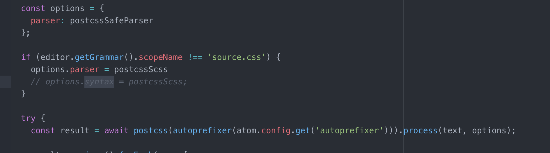 Versión 4 doesn't seem to like SCSS comments · Issue #62 · sindresorhus/atom-autoprefixer · GitHub