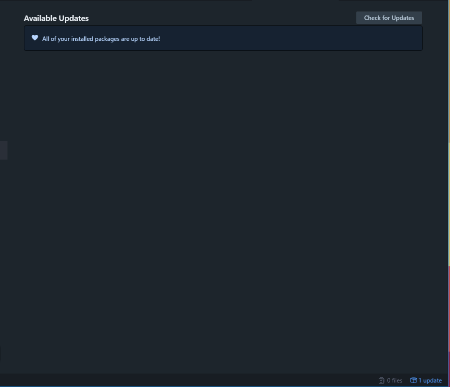 "Updates available" indicator doesn't update when "Check for Updates ...