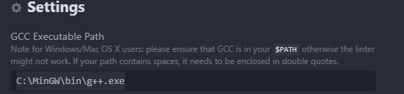 inter-gcc executable not found usr/bin/g++ not found · Issue #148 · AtomLinter/linter-gcc · GitHub