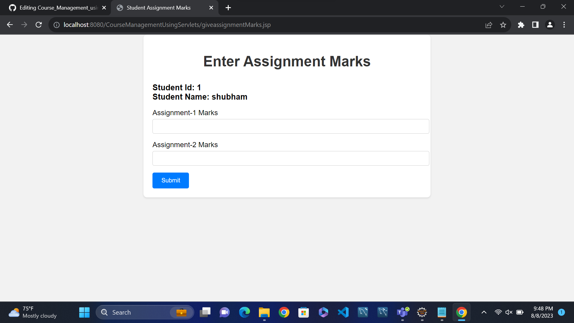 GitHub - ShubhamSaini142/Course_Management_using_servlet: This is digit ...