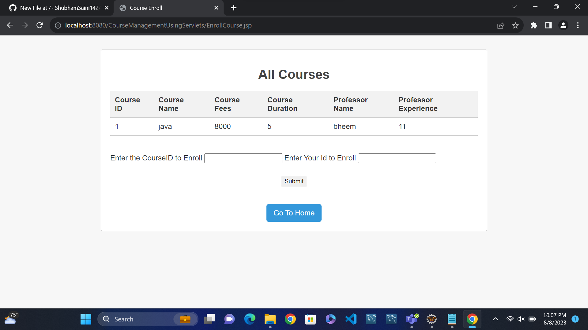 GitHub - ShubhamSaini142/Course_Management_using_servlet: This is digit training ...