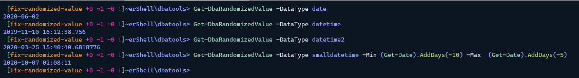 Bug Get Dbarandomizedvalue Not Working Well With Date Datatypes Except Date · Issue 6920