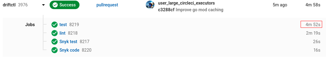 User large circleci executors by eliecharra · Pull Request #1291 · snyk/driftctl · GitHub