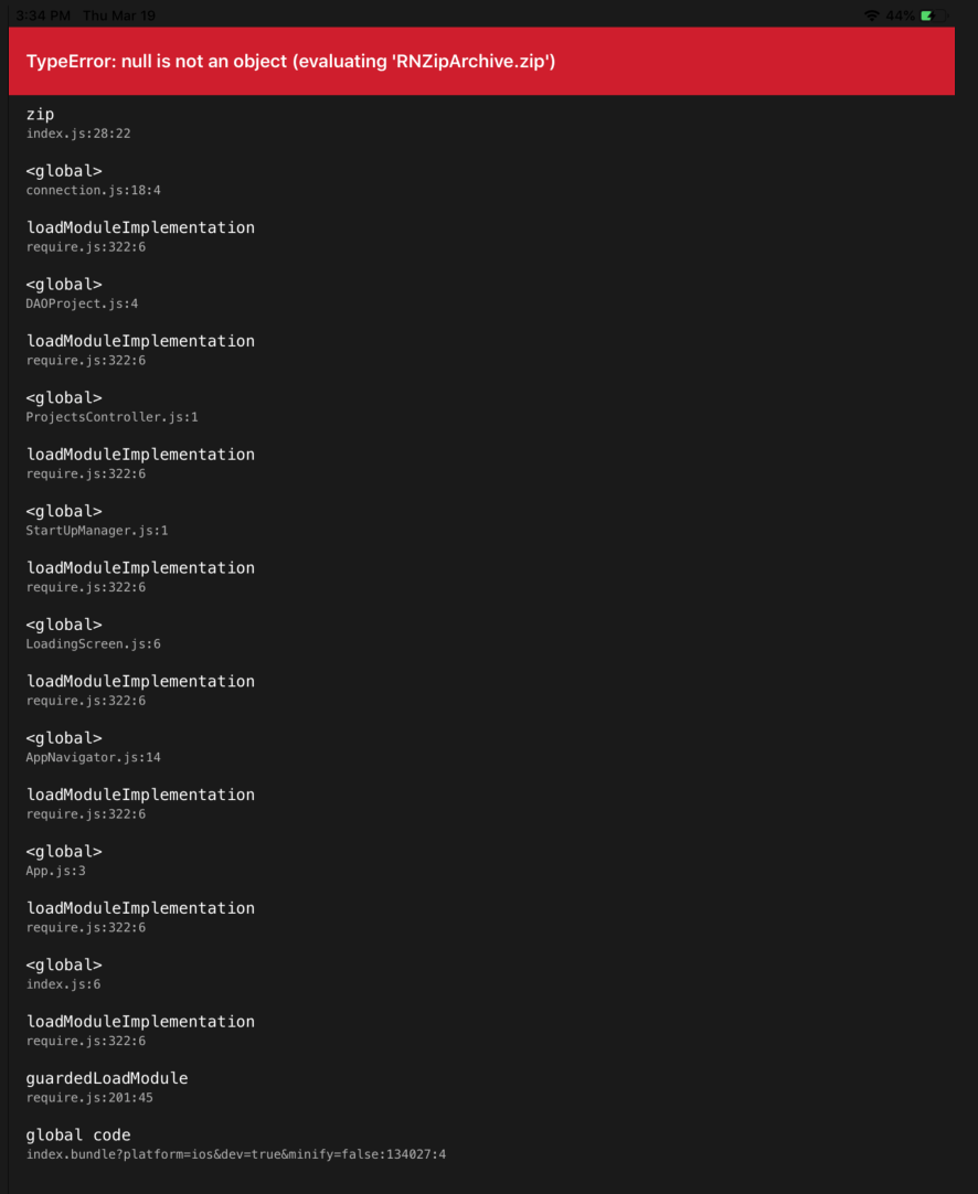 Invariant Violation: Native module cannot be null · Issue #195 · mockingbot/react-native-zip ...
