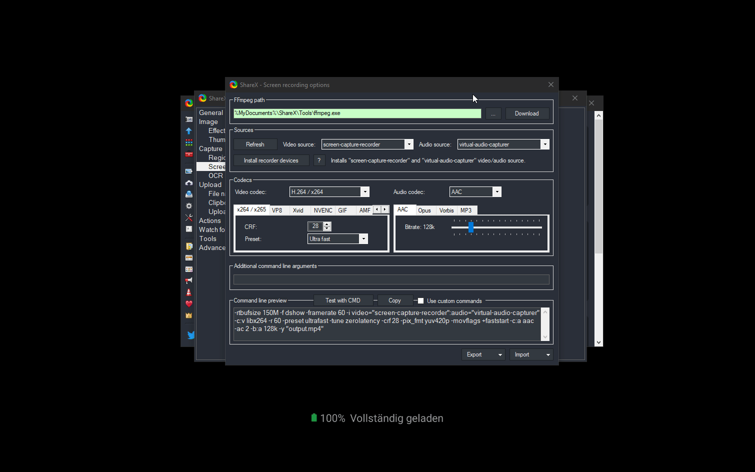 Cannot save settings in screen recorder options. GDI grab always ...