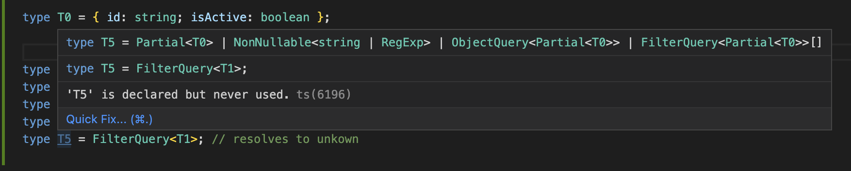 FilterQuery resolves to unknown when T extends AnyEntity passed into it · Issue #3455 · mikro ...