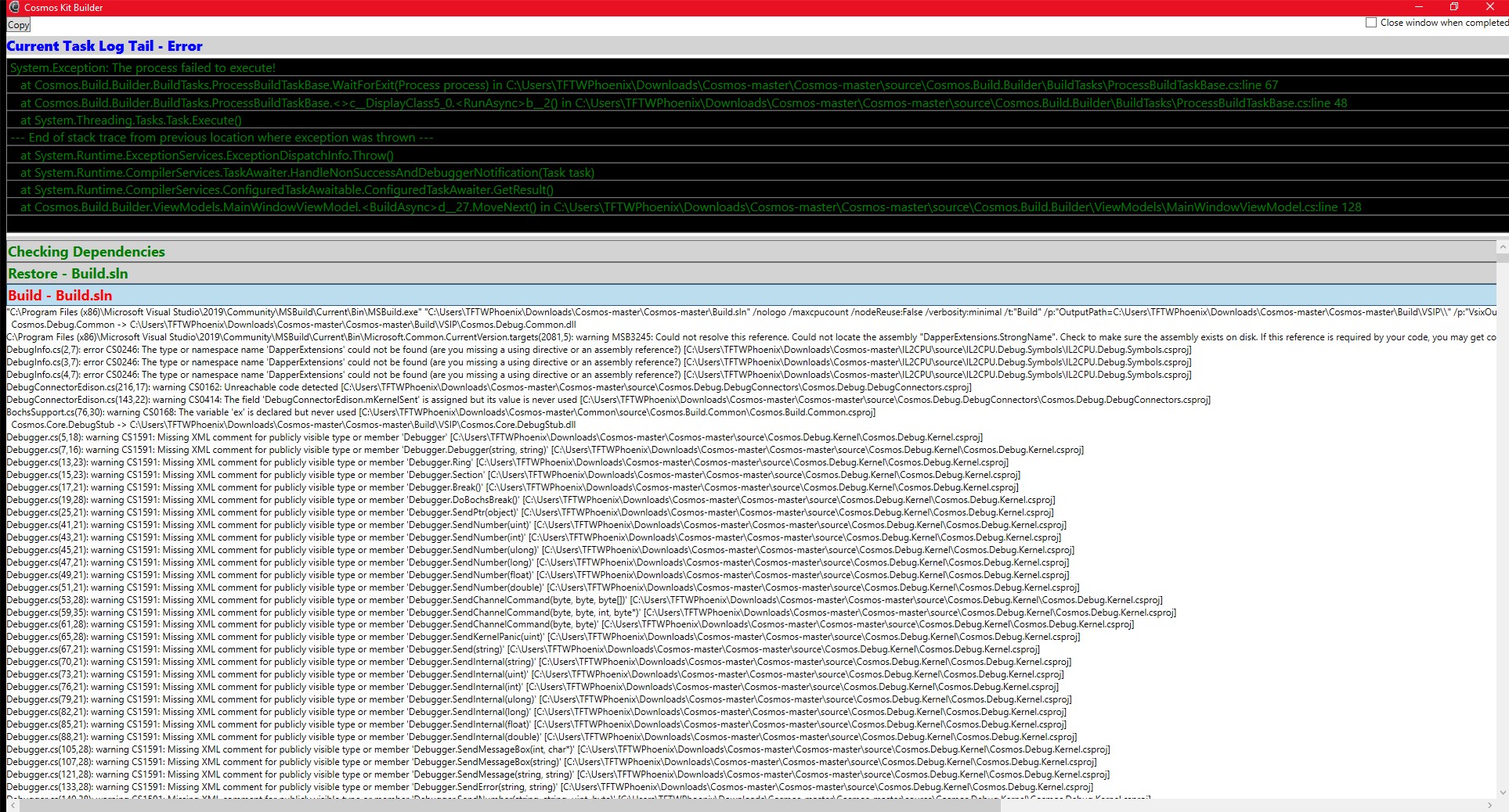 Dev Kit Installer Error · Issue #1360 · CosmosOS/Cosmos · GitHub