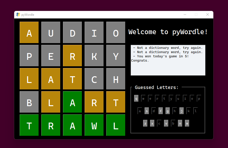 GitHub - adyrosebrigg/pyWordle: No I don't play wordle. Yes I ...