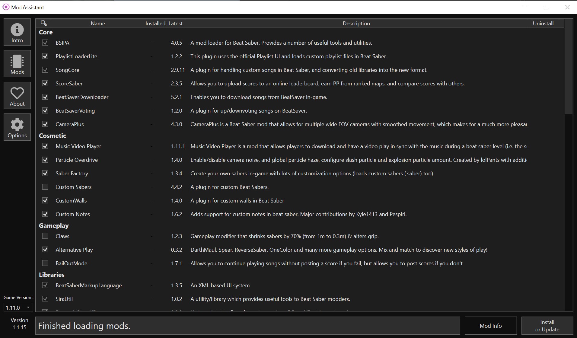 Still lists "No Mods available for this version of Beat Saber" · Issue #254 · bsmg/ModAssistant ...