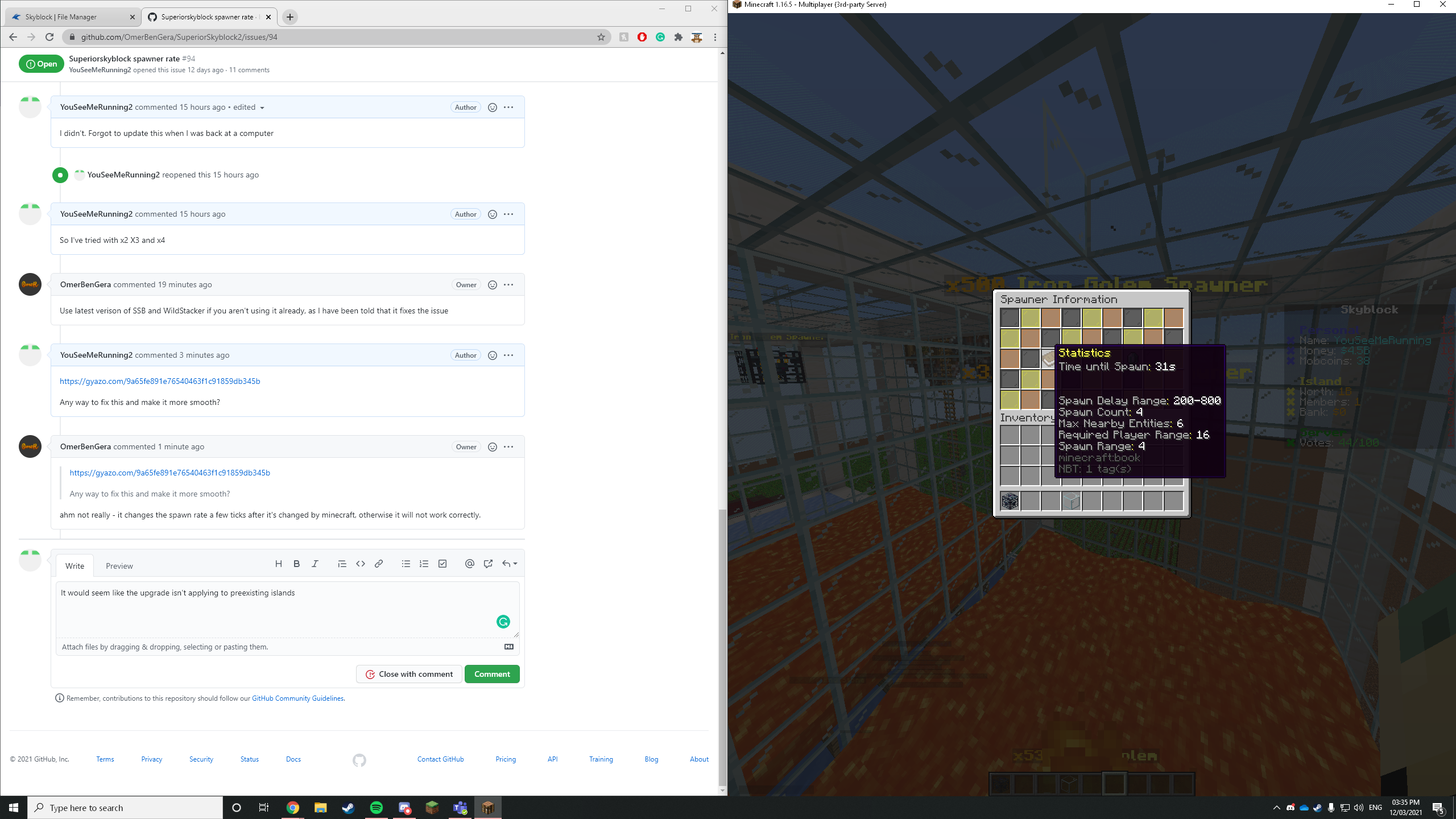 Superiorskyblock spawner rate · Issue #94 · BG-Software-LLC/SuperiorSkyblock2 · GitHub