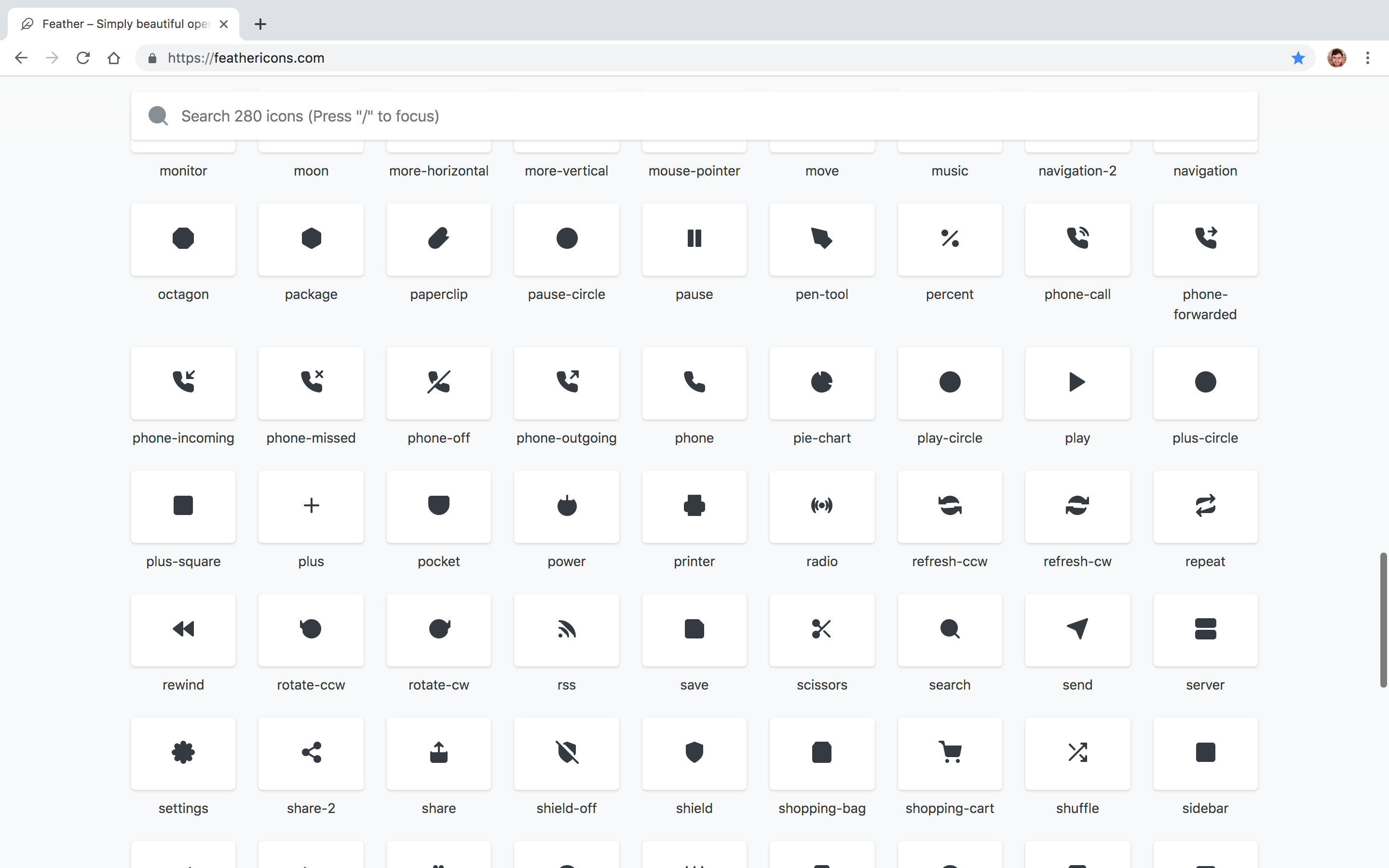 Website request: filled preview · Issue #678 · feathericons/feather ...