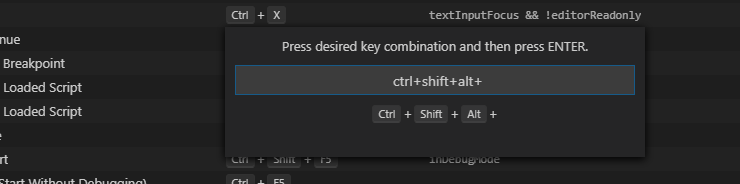 Keyboard Shortcuts' (sic) keybinding dialog box shows modifier key names in wrong initial case ...