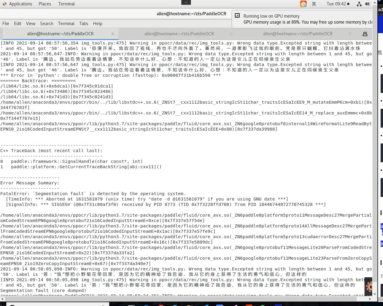 训练过程中断 · Issue #35707 · PaddlePaddle/Paddle · GitHub