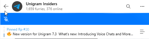 Chat title bar doesnt respond when voice chat is opened · Issue #2194 · UnigramDev/Unigram · GitHub