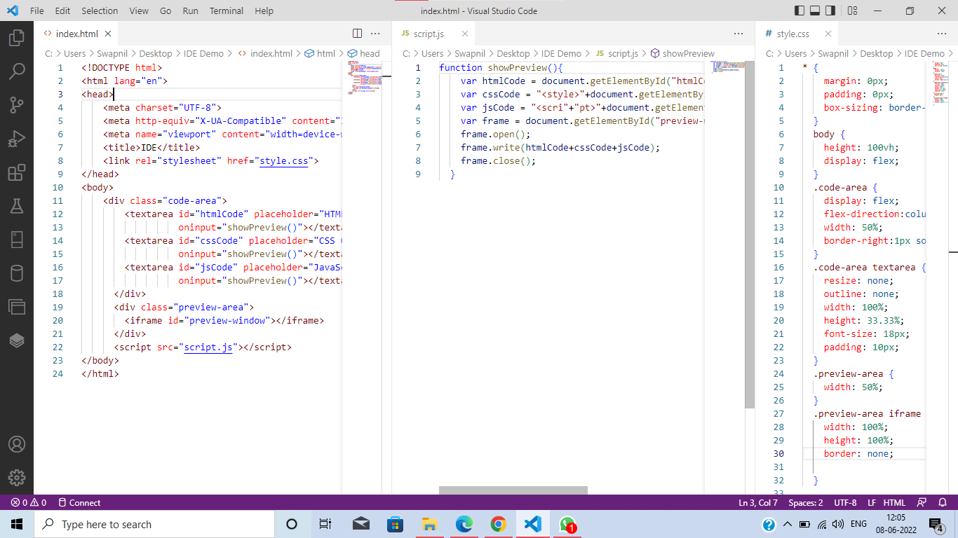 GitHub - swapniltake1/Own-IDE: design your own IDE For HTML, CSS ...