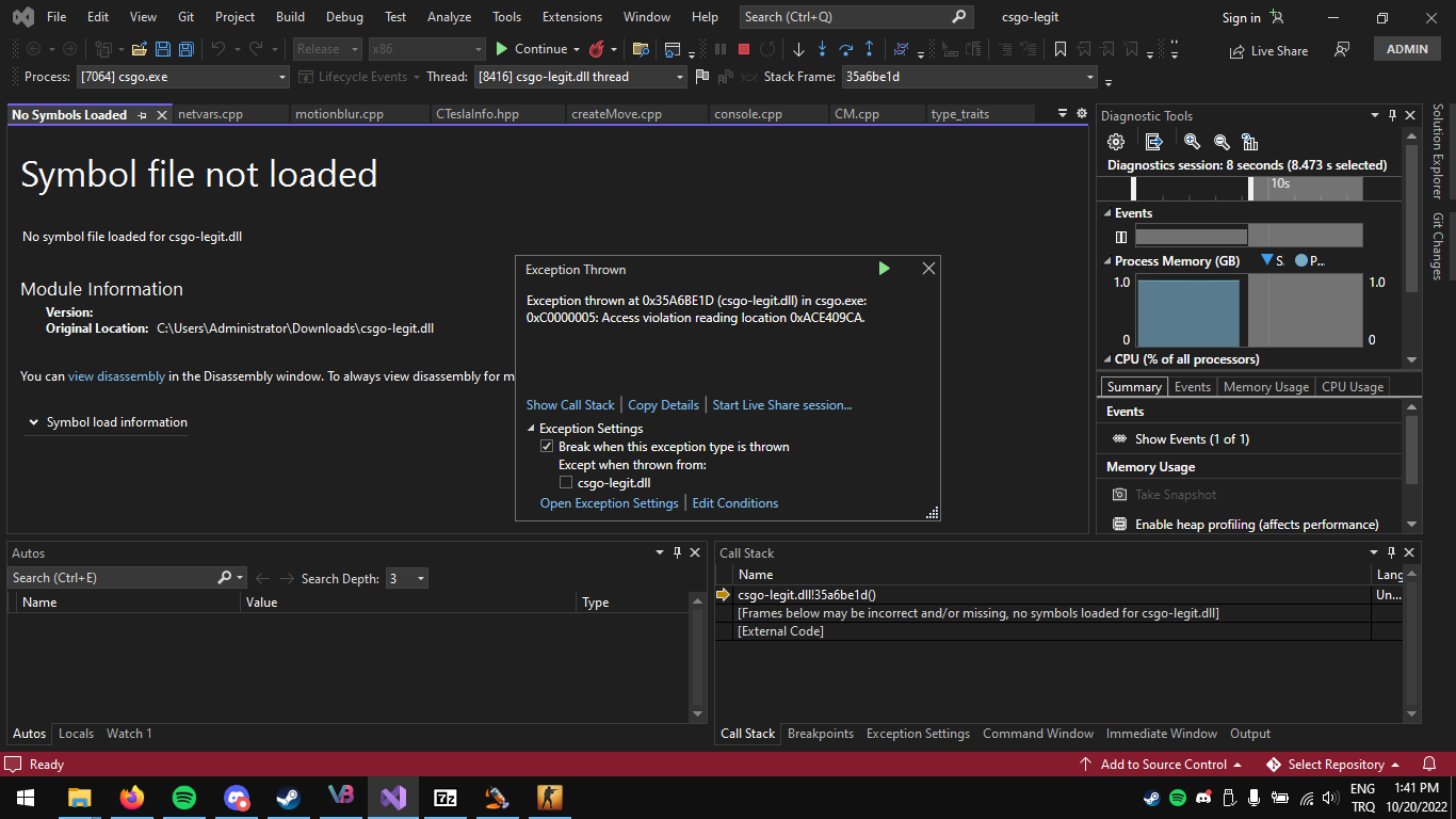 Crash on inject · Issue #49 · Bartis1313/csgo · GitHub