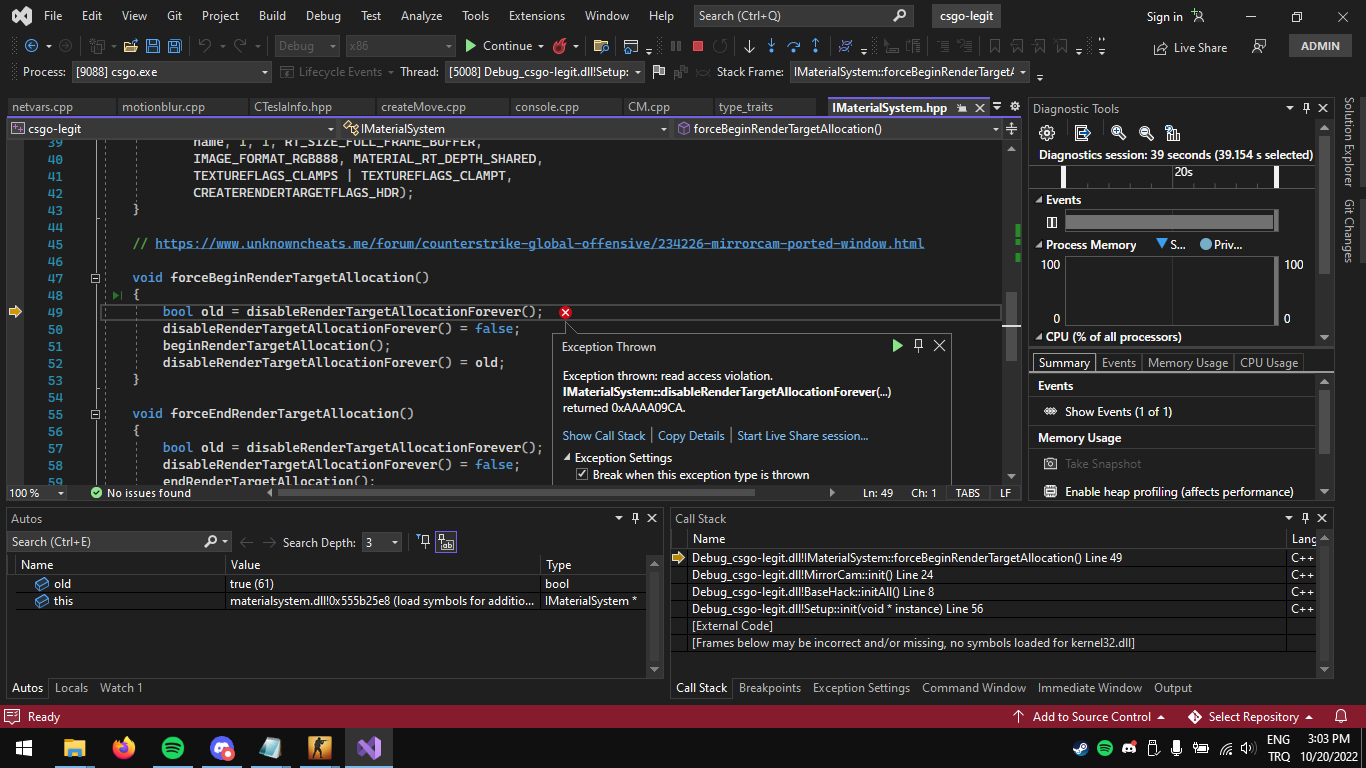 Crash on inject · Issue #49 · Bartis1313/csgo · GitHub